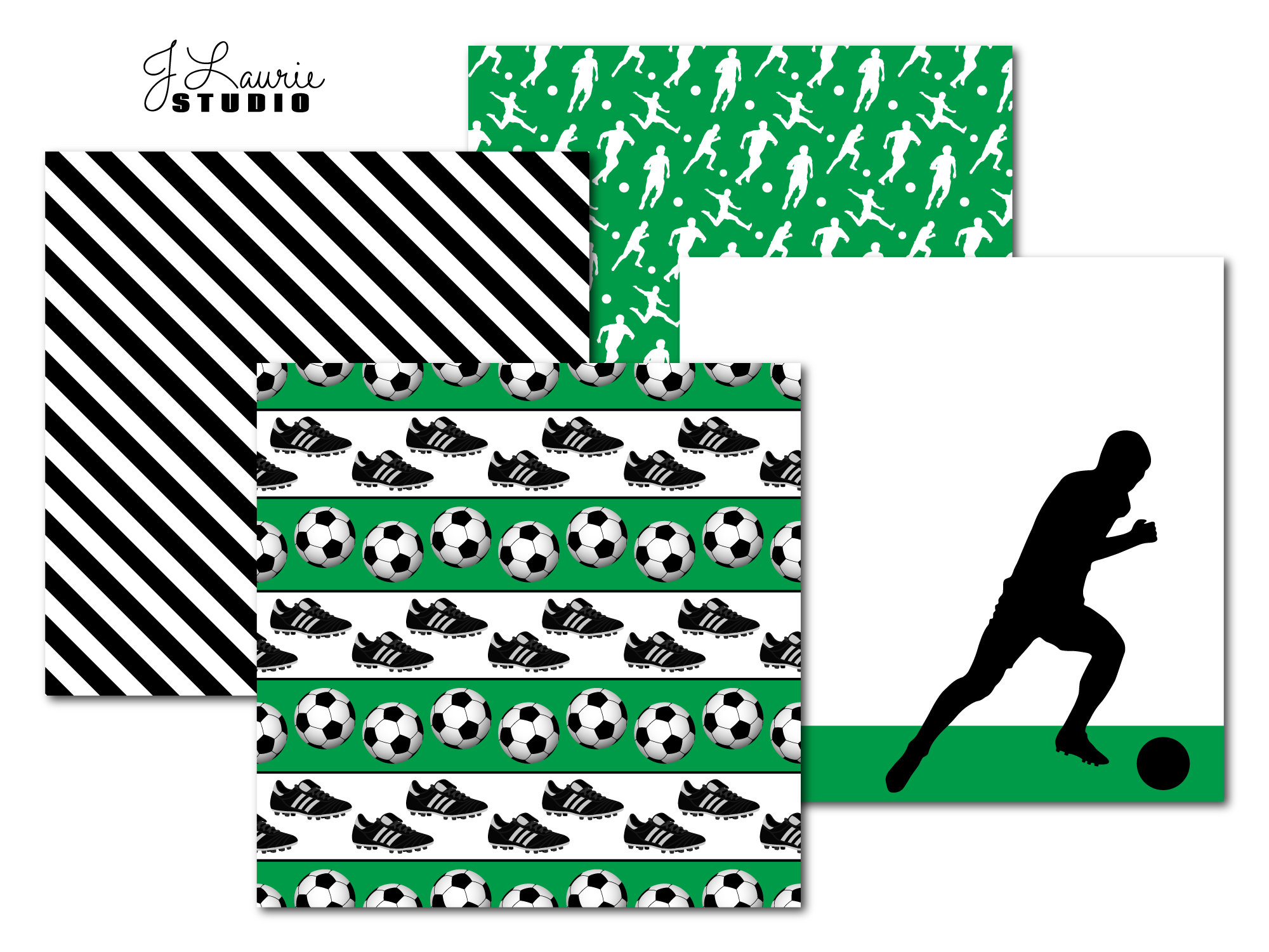 Soccer-digital Scrapbook Papers-commercial | Etsy