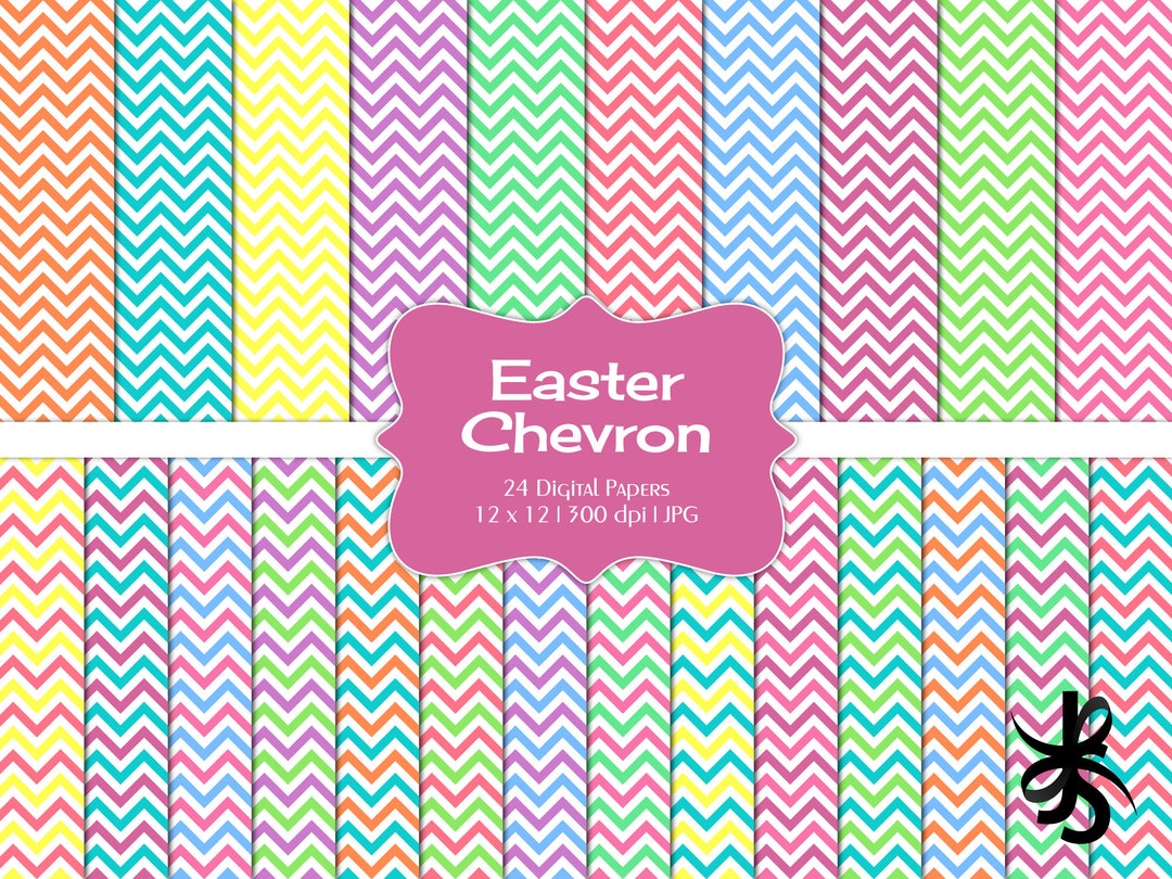 Easter Chevron-digital Scrapbook Papers-commercial Use-geometric-zig ...