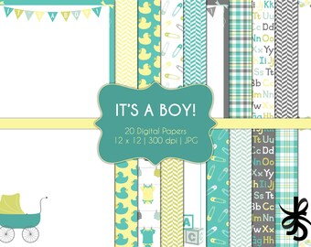 Baby Boy Digital Paper Boy Seamless File Printable Scrapbook - Etsy