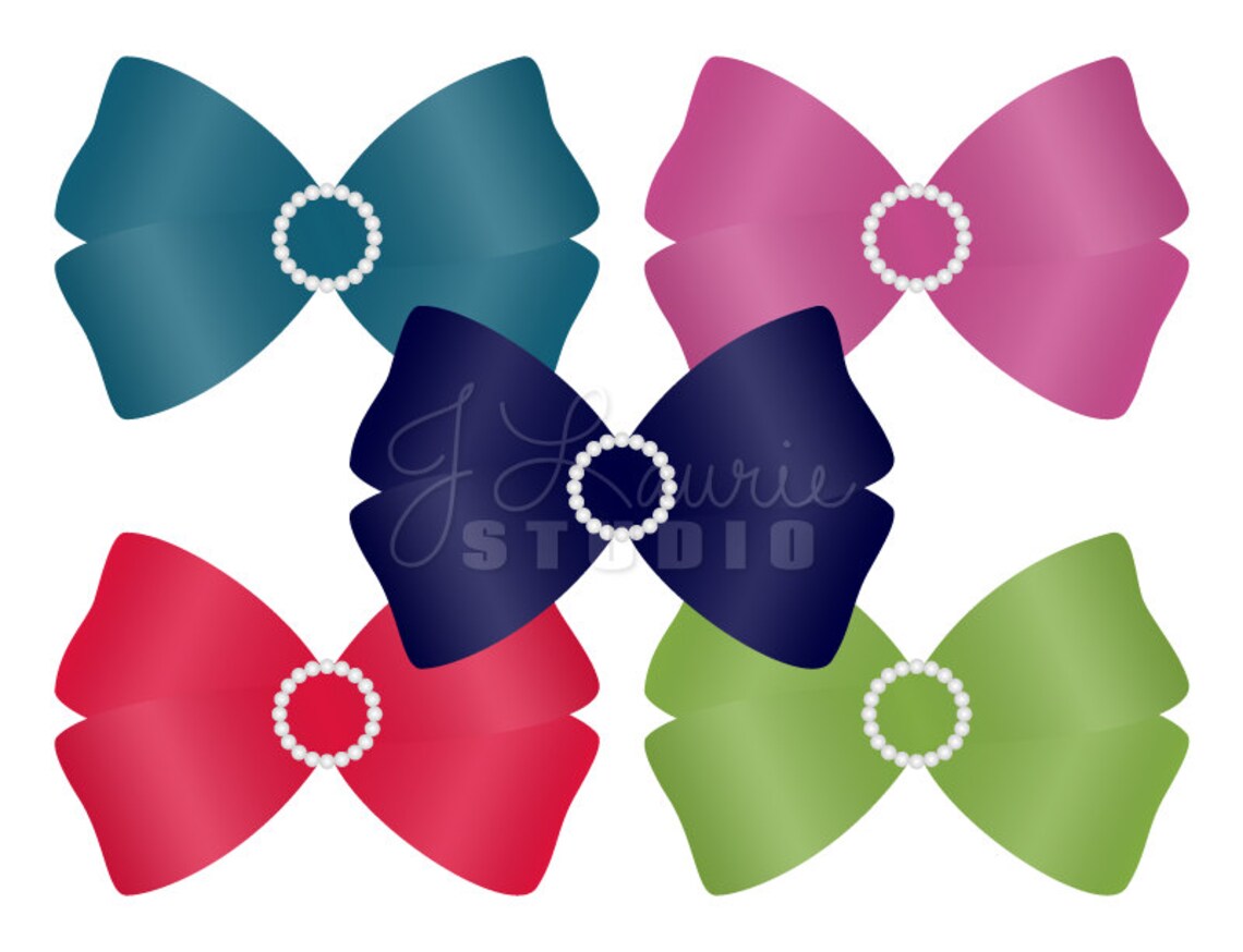 Digital Clipart-satin Bows-fancy-colorful-pearls-clipart - Etsy