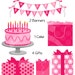 Birthday Clipart & Digital Paper Set-pink-girl-celebration-party ...