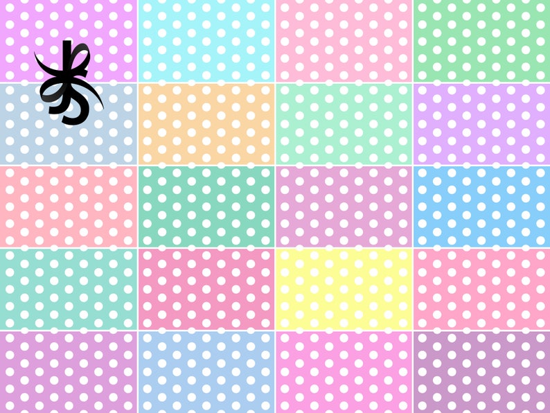Pastel Polka Dots-digital Scrapbook Papers-commercial Use-baby Shower ...