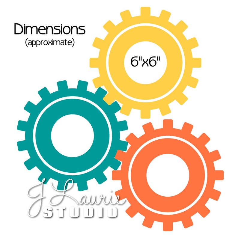 Digital Clipart-63 Colorful Gears-gear Clipart-digital Scrapbook ...