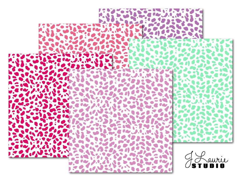Cheetah Print-Springtime-Digital Scrapbook Papers-Commercial | Etsy