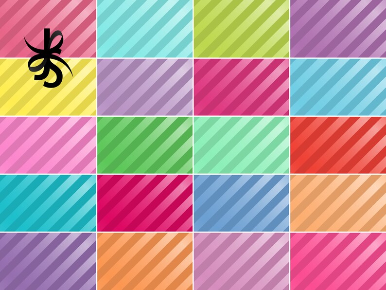 Gradient 2 Tone Diagonal Stripes-springtime-digital Scrapbook - Etsy