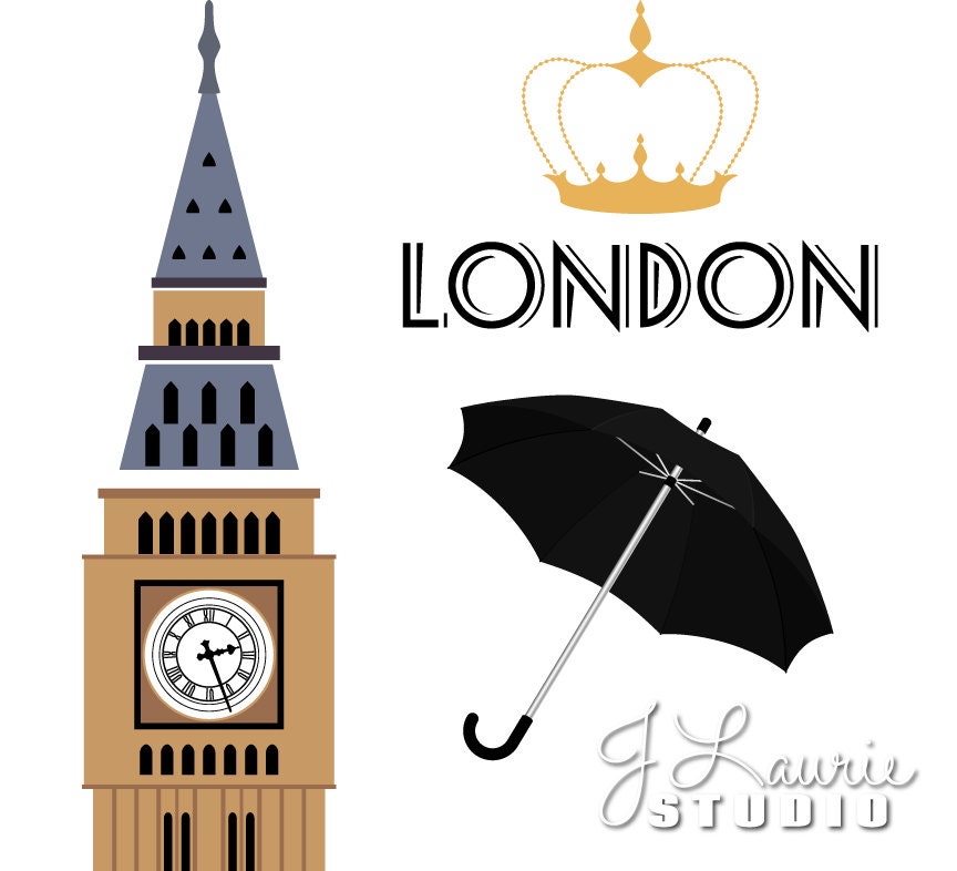Digital Clipart-london-british-england-union - Etsy