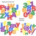 Digital Alphabet Letters Clipart Set-rainbow Pixels-pixel Letters ...