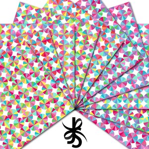 Multicolored Abstract Pinwheels-springtime-digital Scrapbook Papers ...