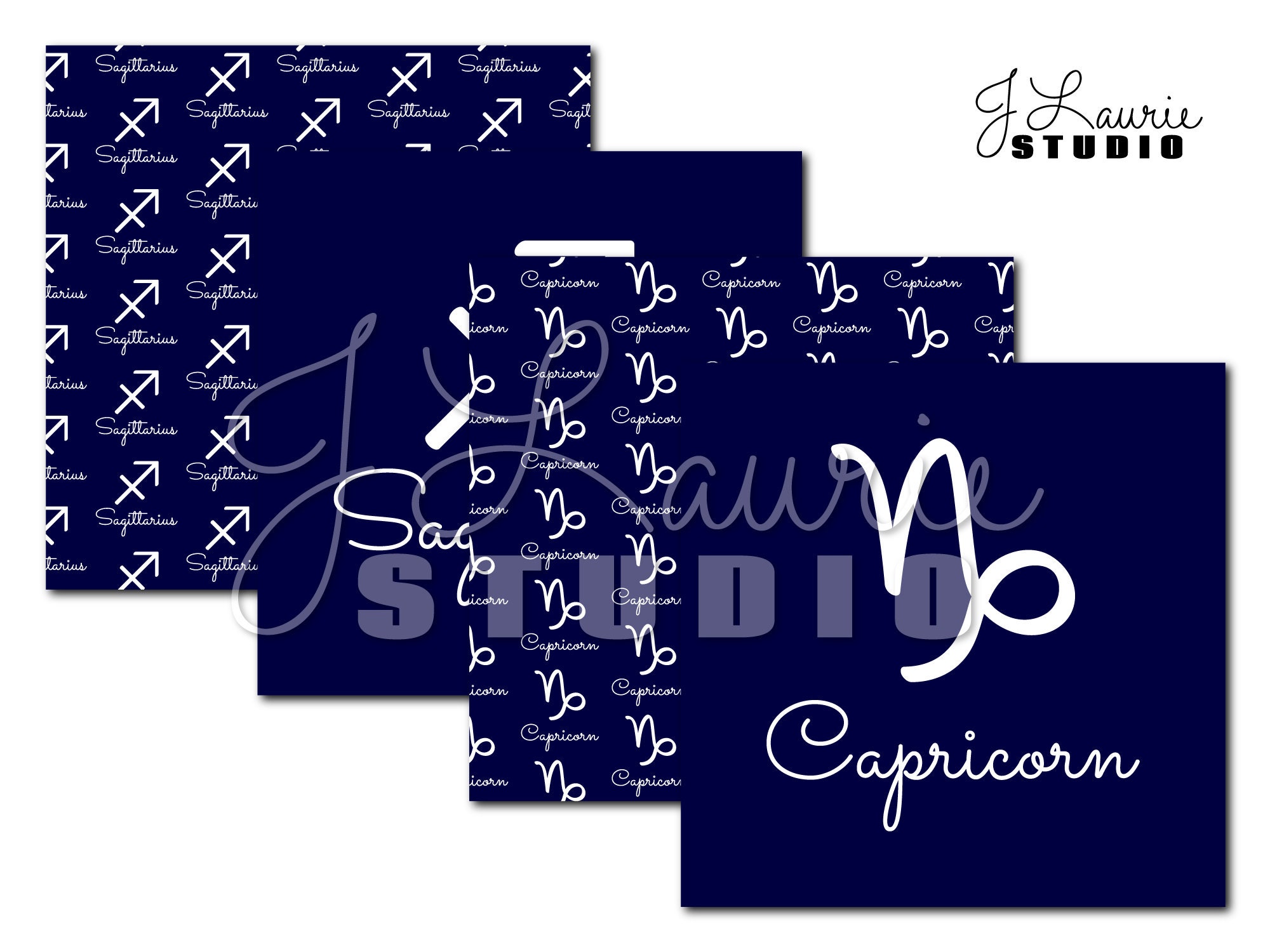 Zodiac Signs-digital Scrapbook Papers-commercial - Etsy