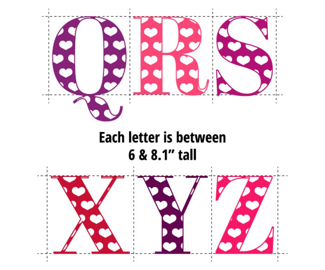 Digital Alphabet Letters Clipart-valentine Hearts Alpha - Etsy