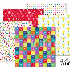Science Fun-digital Scrapbook Papers-commercial Use-scientific ...