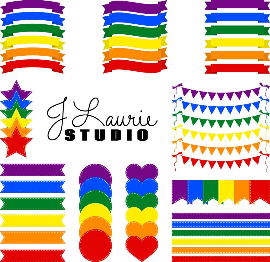Digital Clipart Rainbow - Etsy