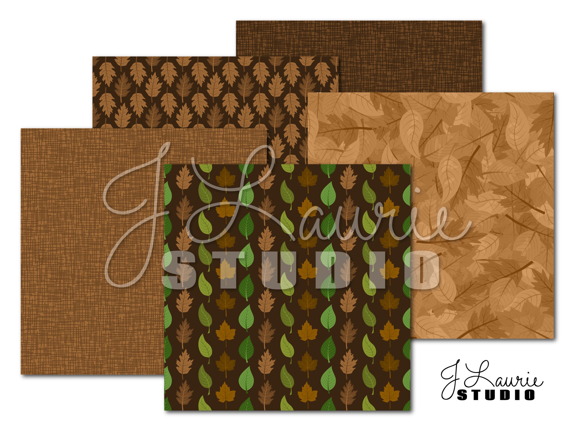 Autumn Leaves-digital Scrapbook Papers-commercial Use-fall | Etsy