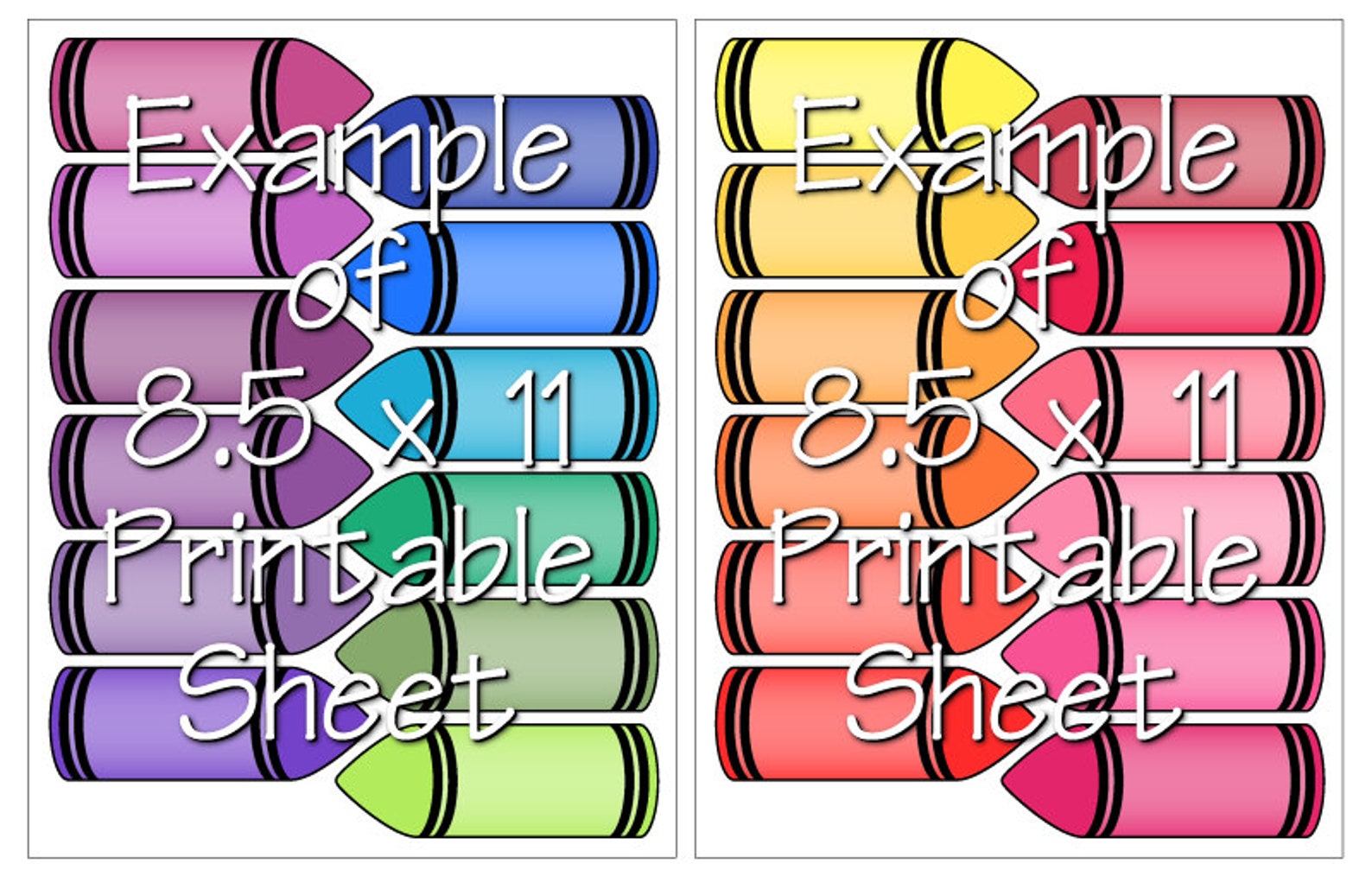 Digital Clipart Colorful Crayon Labels-printable-crayola - Etsy