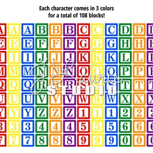 Digital Alphabet Letters Clipart-rainbow Block Letters-baby Blocks ...