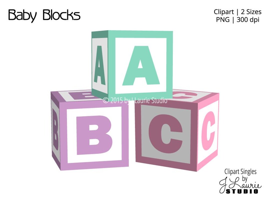 Baby Blocks Digital Clipart-alphabet Blocks-baby Shower-graphics ...