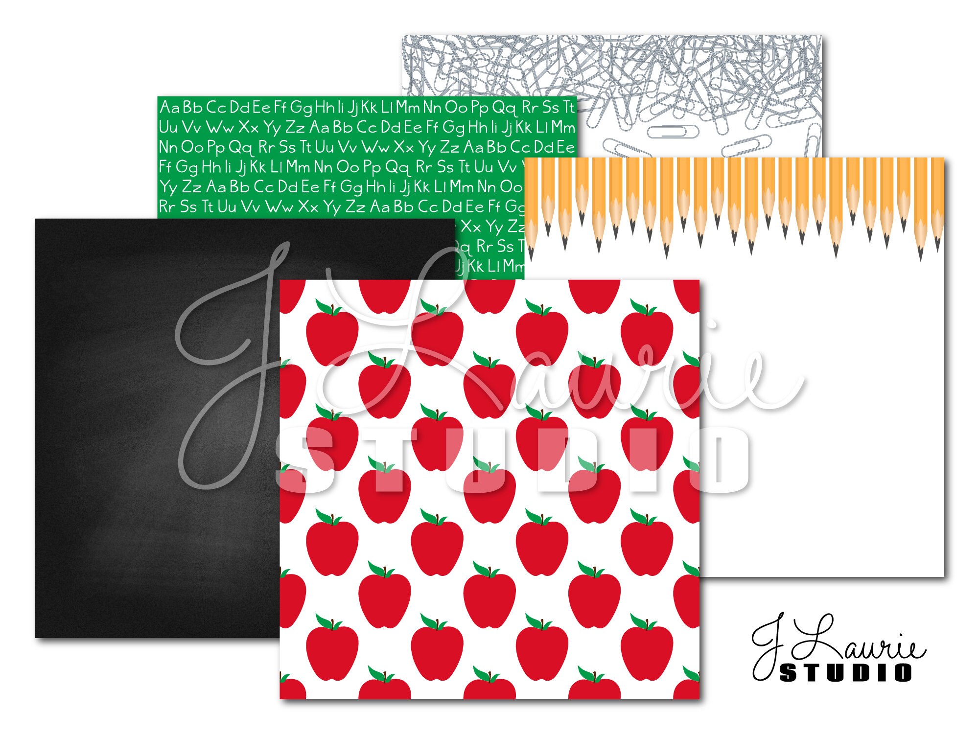 Back to School-digital Scrapbook Papers-commercial - Etsy
