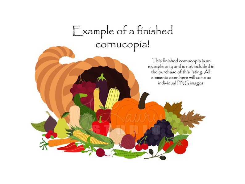 Cornucopia Kit-digital Clipart-commercial Use-diy-thanksgiving-horn of ...