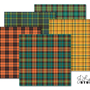 Fall Plaid-digital Scrapbook Papers-commercial Use-preppy Patterns ...