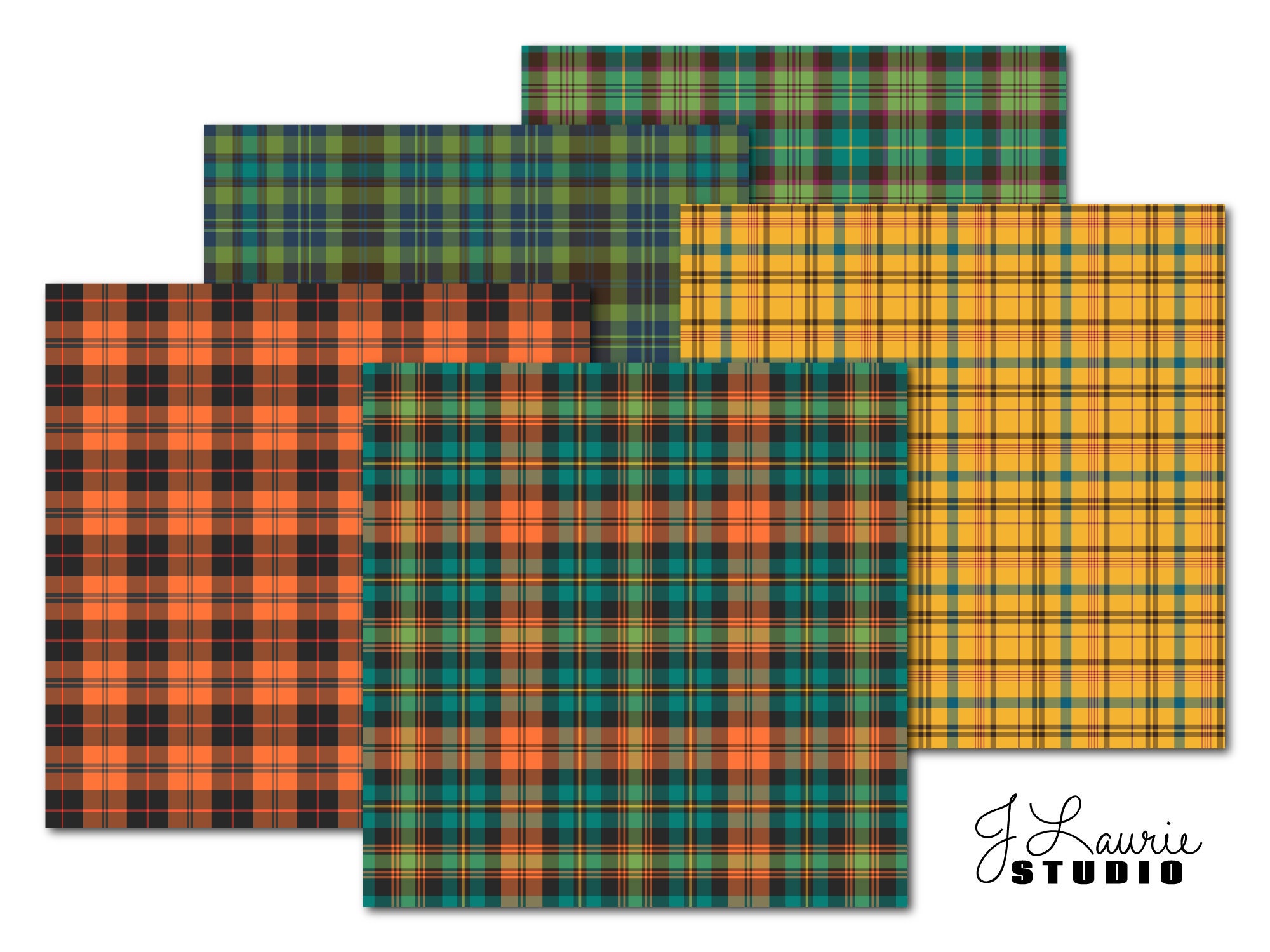 Fall Plaid-digital Scrapbook Papers-commercial Use-preppy | Etsy
