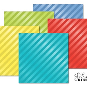 Gradient 2 Tone Diagonal Stripes-springtime-digital Scrapbook Papers ...