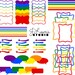 Digital Clipart Rainbow Elements-frames-labels-borders-tags-rainbow ...