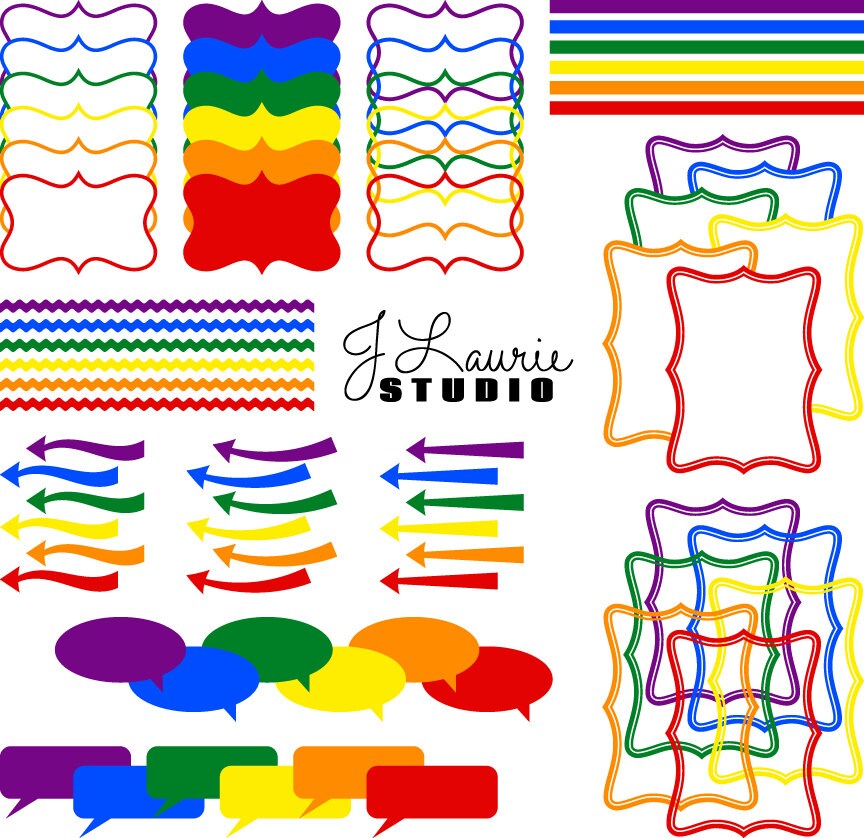 Digital Clipart Rainbow - Etsy