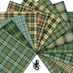 Rustic Christmas Plaid-digital Scrapbook Papers-commercial Use-holiday ...