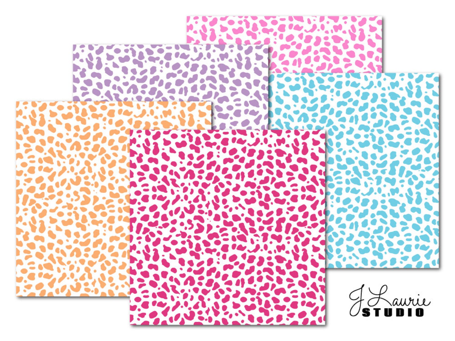 Cheetah Print-Springtime-Digital Scrapbook Papers-Commercial | Etsy