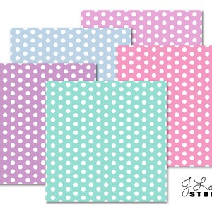 Pastel Polka Dots-digital Scrapbook Papers-commercial Use-baby Shower ...