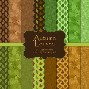 Autumn Leaves-digital Scrapbook Papers-commercial Use-fall Leaves ...