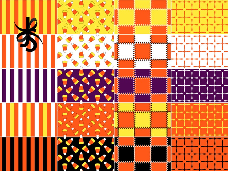 Candy Corn-halloween Digital Scrapbook Papers-commercial Use-halloween ...
