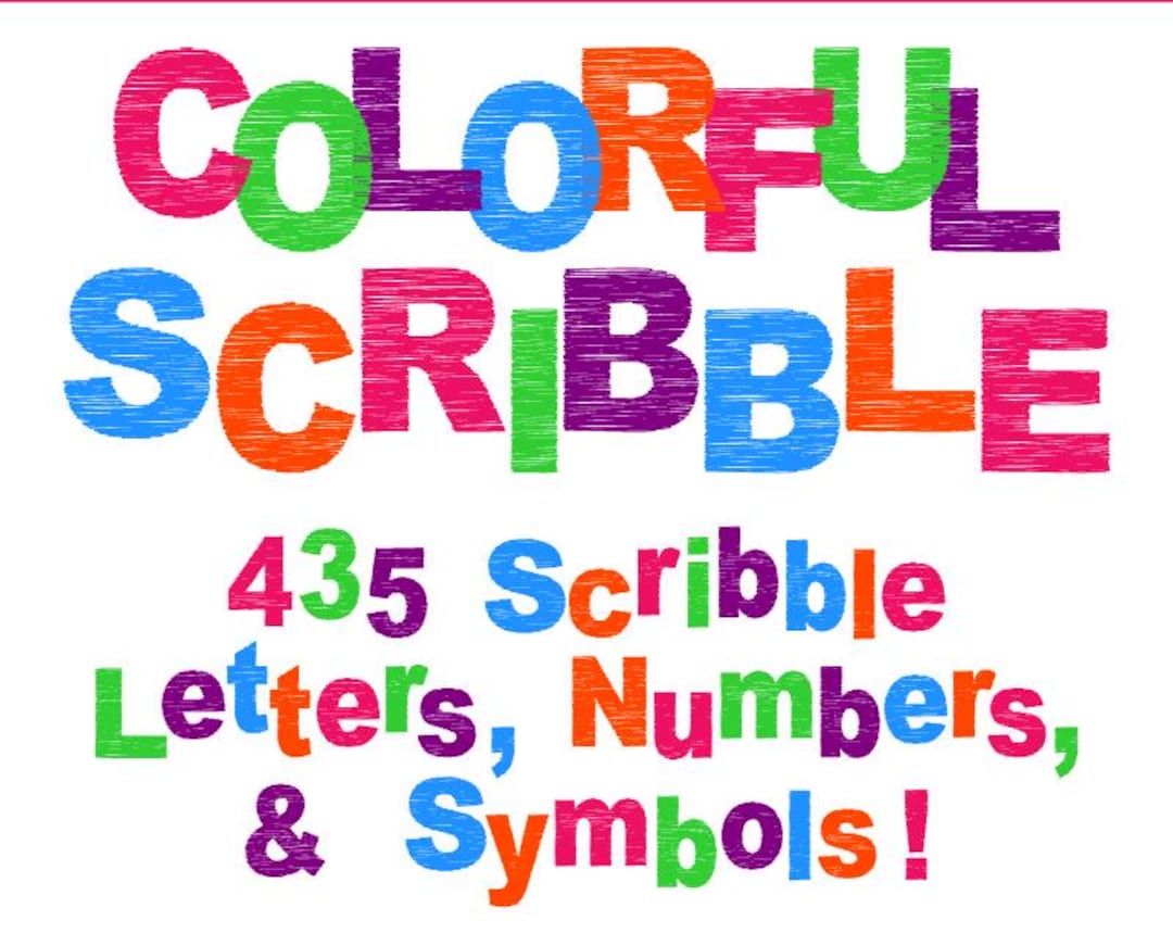 Colorful Scribble Digital Alphabet Letters Clipart-sketched-doodle ...