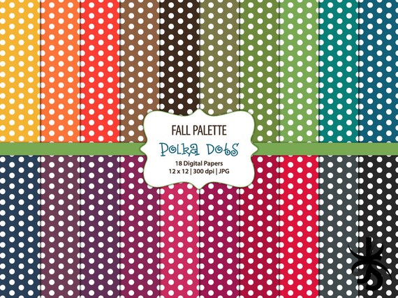 Polka Dots-fall Colors-digital Scrapbook Papers-commercial | Etsy