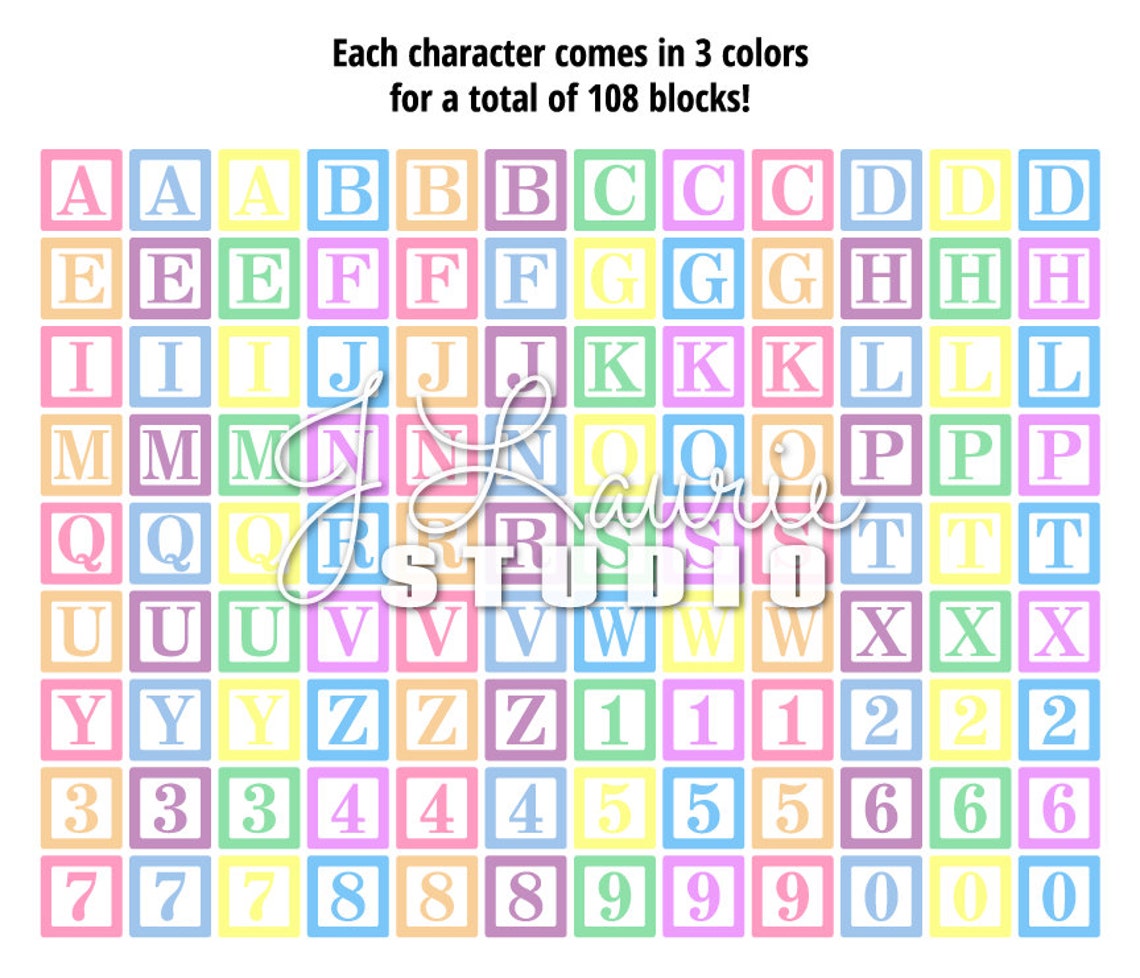 Digital Alphabet Letters Clipart-baby Block Letters-baby - Etsy New Zealand