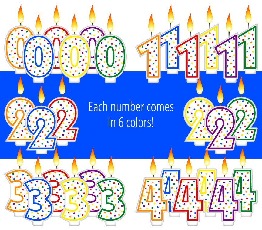 Digital Clipart Birthday Candles-number Candles-rainbow Party-pride ...