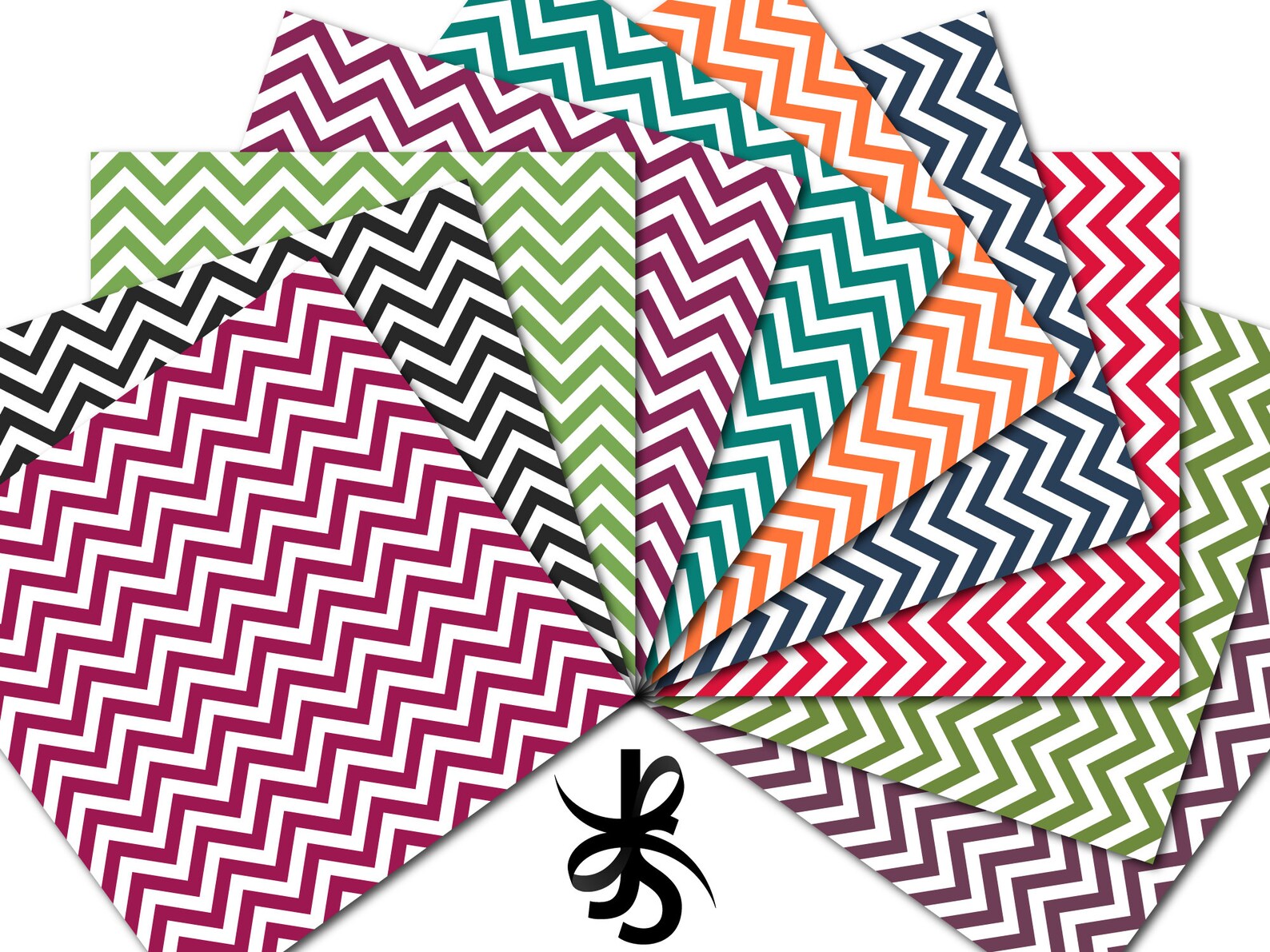 Chevron-fall Colors-digital Scrapbook Papers-commercial - Etsy