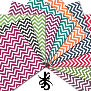Chevron-fall Colors-digital Scrapbook Papers-commercial Use-geometric ...