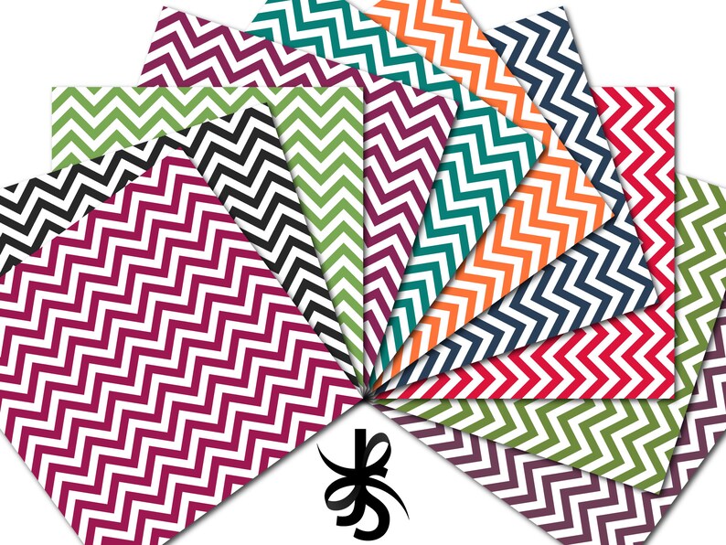 Chevron-fall Colors-digital Scrapbook Papers-commercial Use-geometric ...