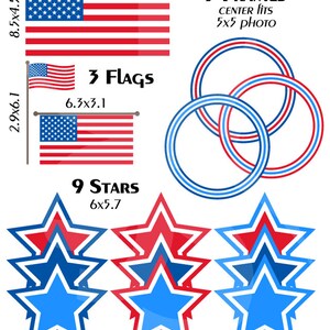Digital Clipart & Papers-star Spangled Set-scrapbooking Kit-4th of July ...