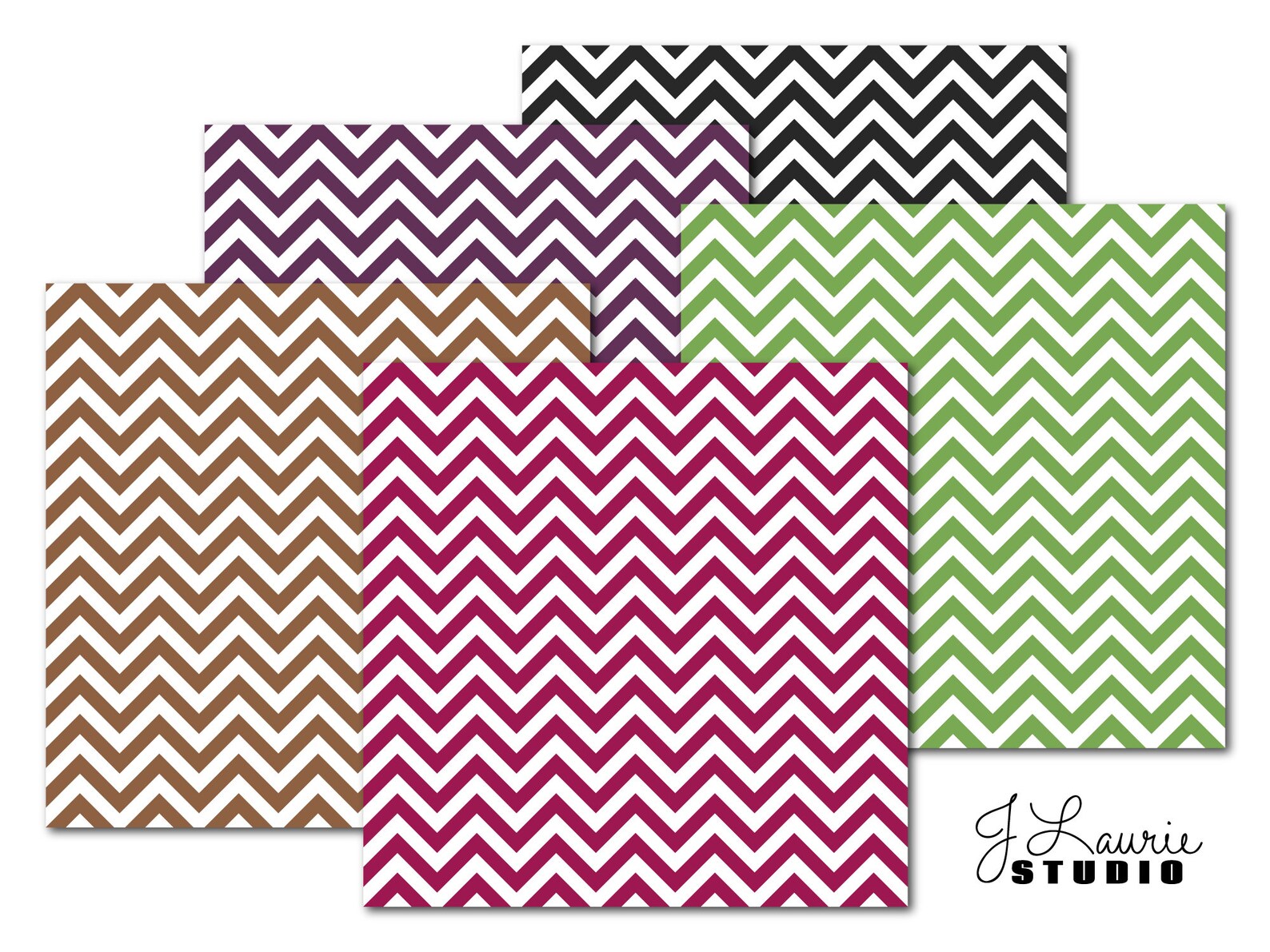 Chevron-fall Colors-digital Scrapbook Papers-commercial - Etsy