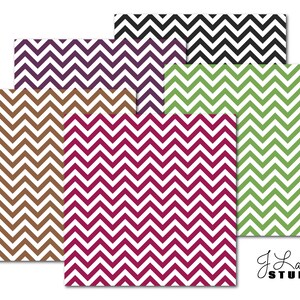 Chevron-fall Colors-digital Scrapbook Papers-commercial Use-geometric ...