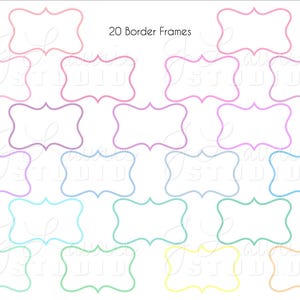Pastel Digital Clipart Frames-text Boxes-baby-borders-invitations ...