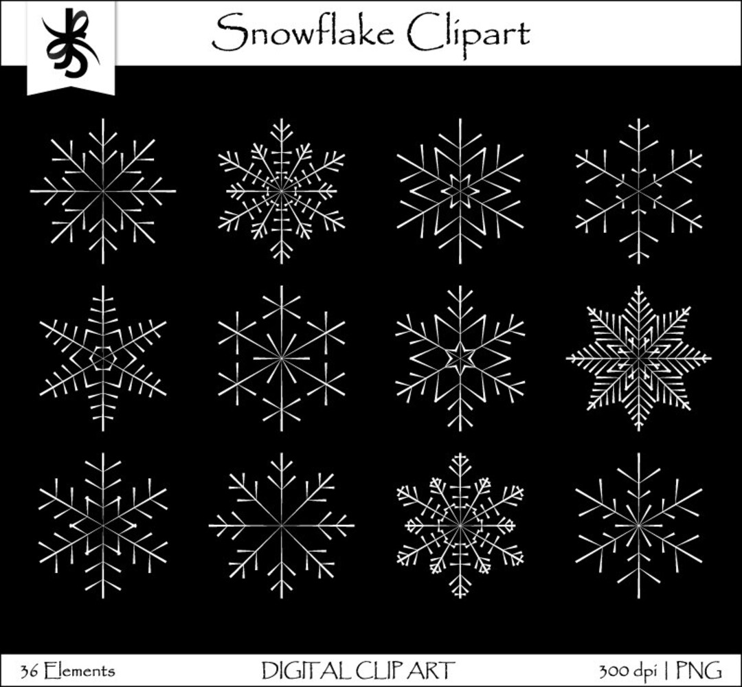 Digital Clipart-snowflakes-holiday Graphics-snow-winter Season ...