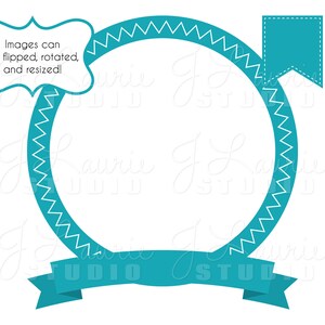 The Basics-teal Blue-digital Clipart-commercial Use-elements-frames ...