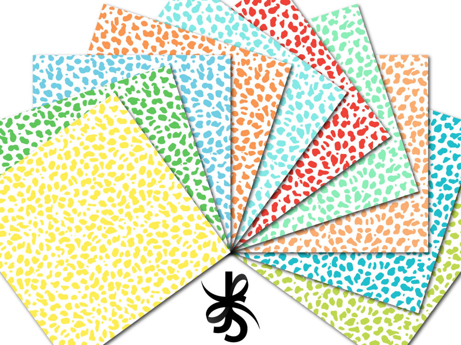 Cheetah Print-Springtime-Digital Scrapbook Papers-Commercial | Etsy