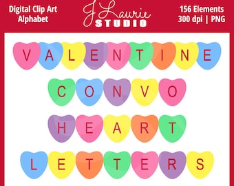 Digital Clipart Hearts-valentine Convo Hearts-conversation | Etsy