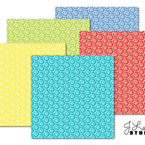 Swirls-Springtime-Digital Scrapbook Papers-Commercial | Etsy