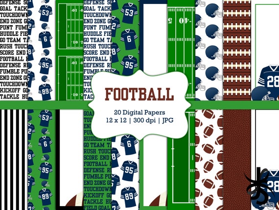 Football-digital Scrapbook Papers-commercial Use-school | Etsy