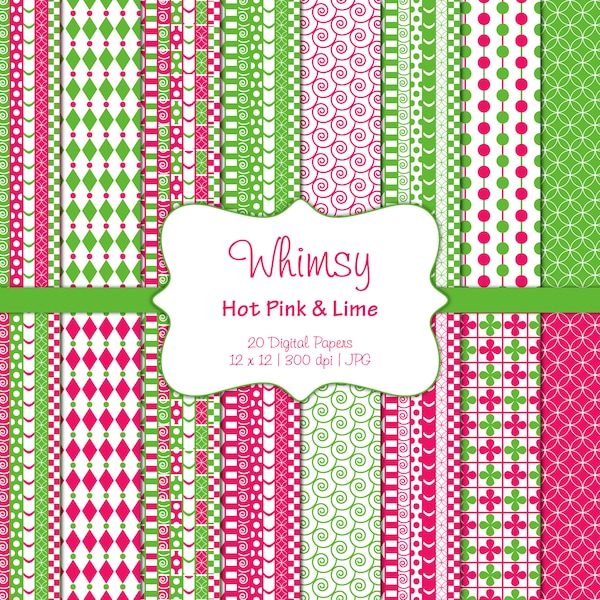 Hot Pink and Lime - Etsy